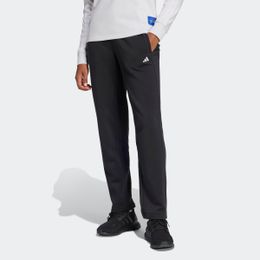 Damen Sporthose "ESSENTIALS SMALL LOGO FEEL COZY OPEN HEM", schwarz, Gr. XS, adidas Sportswear, Obermaterial: 70% Baumwolle, 30% Polyester, Hosen