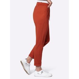 Inspirationen Damen Jogger Pants, rot, Gr. 21, unifarben, 58% Viskose, 36% Polyamid, 6% Elasthan, Hosen