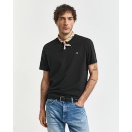 Gant Herren T-Shirt "REG SHIELD SS T-SHIRT", schwarz, Gr. XL, unifarben, Jersey, Obermaterial: 100% Baumwolle, Shirts, mit Logostickerei auf der Brust