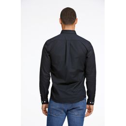LINDBERGH Herren Businesshemd, schwarz, Gr. S, Web, Obermaterial: 97% Baumwolle, 3% Elasthan, Hemden, mit Button-down-Kragen