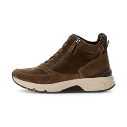 ROLLINGSOFT Damen Keilsneaker, Gr. 38, braun, Glattleder, Veloursleder, unifarben mit Farbeinsatz, Schuhe, Freizeitschuh, Schn&uuml;rschuh, Schn&uuml;rboots
