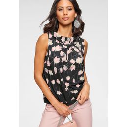 Laura Scott Damen Blusentop "in verschiedenen Designs, modischer Schalkragen", bunt, Gr. 48, gebl&uuml;mt, Web, Obermaterial: 97% Polyester, 3% Elasthan,