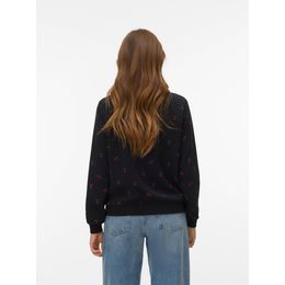 V&eacute;ro Moda VERO MODA Damen Blouson "VMCOCO L/S BOMBER AOP WVN NOOS", schwarz, Gr. XS, bedruckt, Web, Obermaterial: 96% Polyester, 4% Elasthan, Jacken,