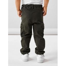 name it M&auml;dchen Cargohose "NMMBEN CARGO R TWI PANT 1771-HI NOOS", gr&uuml;n, Gr. 98, unifarben, Twill, Obermaterial: 98% Baumwolle, 2% Elasthan, Hosen