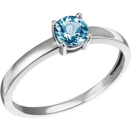 Firetti Damen Fingerring "Schmuck Geschenk Gold 375 Gold 585 Goldring Solit&auml;r", 54, Wei&szlig;gold 585, 1,55mm, blau, Wei&szlig;gold 585, Fingerringe, mit