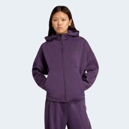 Damen Kapuzensweatshirt "W Z.N.E. FZ"aurora plum, Gr. M, adidas Sportswear, Obermaterial: 57% Polyester, 43% Baumwolle, Sweatshirts