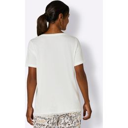 w&auml;schepur W&Auml;SCHEPUR Damen Pyjamaoberteil "Schlafanzug-Shirt", Gr. 48, wei&szlig;, 50% Baumwolle, 50% Modal, unifarben, Shirts