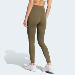 Damen Trainingstights "OPTIME WORKOUT FULL LENGTH LEGGINGS", gr&uuml;n, Gr. M, adidas Performance, Obermaterial: 73% Polyester, 27% Elasthan, Hosen