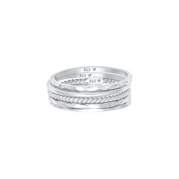 Elli Damen Ring-Set "Stapelring Stacking Boho Set (5 tlg.) 925 Sterling Silber", 62mm, ohne Stein, Silber 925 (Sterlingsilber), silber, Silber 925