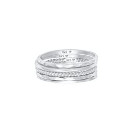 Elli Damen Ring-Set "Stapelring Stacking Boho Set (5 tlg.) 925 Sterling Silber", 50mm, ohne Stein, Silber 925 (Sterlingsilber), silber, Silber 925