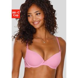Damen Schalen-BH, NUANCE BY LASCANA, Gr. 90, pink, Spitze, Obermaterial: 85% Polyamid, 15% Elasthan, BHs, im R&uuml;cken aus Spitze, Cups aus Microtouch,