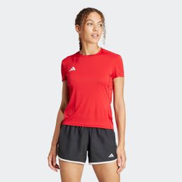 Damen Laufshirt "ADIZERO E TEE", rot, Gr. XL, adidas Performance, Obermaterial: 100% Polyester, Shirts, f&uuml;r Erwachsene, ohne Verschluss, mit