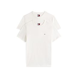 Tommy Jeans Damen Rundhalsshirt "TJM XSLIM 2PACK JERSEY TEE EXT", beige, Gr. M, unifarben, Single Jersey, Obermaterial: 100% Baumwolle, Shirts,