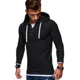 behype Herren Kapuzensweatshirt "HENRAY", schwarz, Gr. XXL, unifarben, 70% Polyester, 25% Viskose, 5% Elasthan, Sweatshirts, in trendiger 2-in-1-Optik