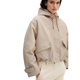 Marc O'Polo MARC O'POLO Damen Canvasjacke, beige, Gr. 44, Web, Obermaterial: 75% Baumwolle, 25% Polyamid. Futter: 100% Polyester, Jacken, mit Kapuze relaxed fit