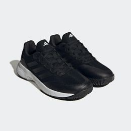 Herren Tennisschuh "GAMECOURT 2.0", adidas Performance, Gr. 44, schwarz, Synthetik, Textil, Schuhe, geeignet f&uuml;r Hartplatz und Sandplatz