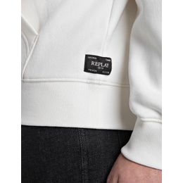 Replay Herren Kapuzensweatshirt, wei&szlig;, Gr. S, bedruckt, Sweatware, Obermaterial: 80% Baumwolle, 20% Polyester, Sweatshirts, mit gro&szlig;em Markenprint