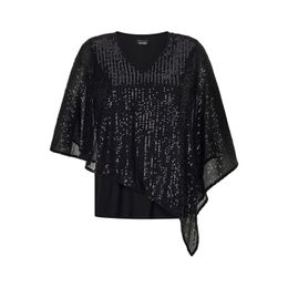 GOLDNER Damen Kurzarmshirt "Kurzgr&ouml;&szlig;e Elegantes, semitransparentes Oberteil", schwarz, Gr. 24, Obermaterial: 90% Polyamid PA. 10% Elasthan EL.,
