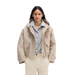 Marc O'Polo MARC O'POLO Damen Canvasjackelinen beige, Gr. 44, Web, Obermaterial: 75% Baumwolle, 25% Polyamid. Futter: 100% Polyester, Jacken, mit Kapuze relaxed
