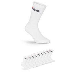 Fila Damen Sportsocken "UNISEX CREW TENNIS FULL TERRY SOCKS", Gr. 43, wei&szlig;, Baumwollmischung, bedruckt, unifarben, Socken