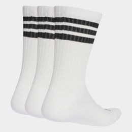 Damen Funktionssocken "3-STREIFEN, KN&Ouml;CHELLANG, MIT POLSTERUNG, 3ER-PACK", adidas Performance, Gr. M, wei&szlig;, Obermaterial: 59% Baumwolle, 37%