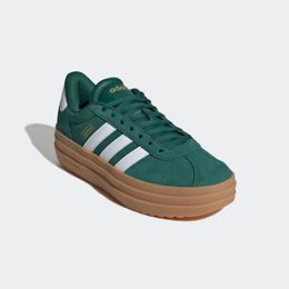 Damen Plateausneaker "VL COURT BOLD", adidas Sportswear, Gr. 42, gr&uuml;n, Leder, Synthetik, Schuhe, inspiriert vom Design des adidas gazelle bold