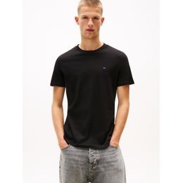 Tommy Jeans Damen Rundhalsshirt "TJM XSLIM 2PACK JERSEY TEE EXT", schwarz, Gr. L, Single Jersey, Obermaterial: 100% Baumwolle, Shirts, Logostickerei,