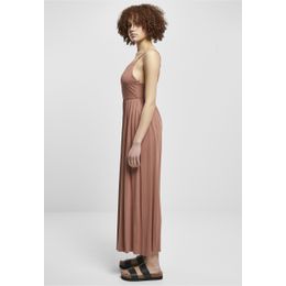 Urban Classics Damen Jumpsuit "Urban Classics Damen Ladies Modal Spaghetti Jumpsuit", braun, Gr. 4XL, unifarben, 77% Modal, 23% Polyester, Overalls