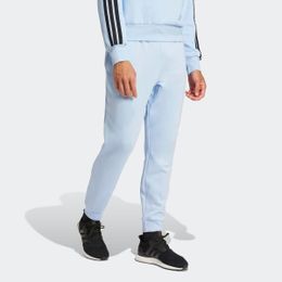 Herren Sporthose "ESSENTIALS FEELCOZY"glow blau, schwarz, normal, gr., Gr. XXL, adidas Sportswear, Obermaterial: 70% Baumwolle, 30% Polyester, Hosen