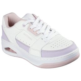 Skechers Damen Sneaker "UNO COURT-COURTED STYLE", Gr. 41, lila, Leder, kontrastfarbene Details, Schuhe, Skater Schuh, Retro Sneaker mit Memory Foam