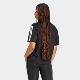 Damen T-Shirt "W 3S SJ BF T", schwarz-wei&szlig;, Gr. XS, adidas Sportswear, Obermaterial: 100% Baumwolle, Shirts, Kurzarmdesign, mit Rundhalsausschnitt,