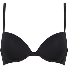 Damen Push-up-BH "PUSH UP PLUNGE", Calvin Klein Underwear, Gr. 75, schwarz, Obermaterial: 80% Polyamid, 20% Elasthan, unifarben, BHs, mit Logo-Print