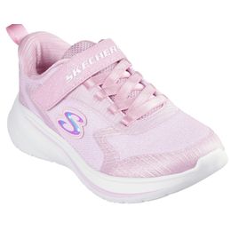 Skechers M&auml;dchen Sneaker "WAVE 92", Gr. 35, rosa, Textil, Glitzer, Schuhe, Freizeitschuh mit Klettverschluss, Gr&ouml;&szlig;enschablone zum Download
