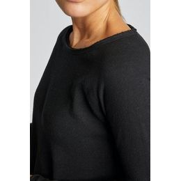 RICHROYAL Damen Langarmshirt "2409 O HJ LS", schwarz, Gr. XL, Single Jersey, Obermaterial: 100% Baumwolle, Shirts, mit offener Ausschnittkante und