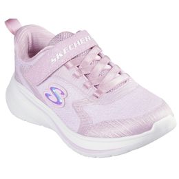 Skechers M&auml;dchen Sneaker "WAVE 92", Gr. 33, rosa, Textil, Glitzer, Schuhe, Freizeitschuh mit Klettverschluss, Gr&ouml;&szlig;enschablone zum Download