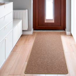 Teppich ANDIAMO, B:80cm H:5mm L:200cm, braun, Kunstfaser, Wohnzimmer, Teppiche, "Luton, Made in Germany", melierte Optik, auch als L&auml;ufer, Wohnzimmer
