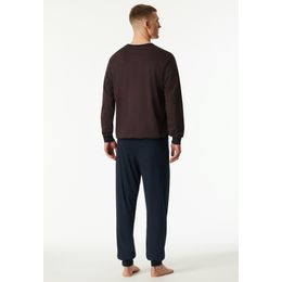 Schiesser Damen Schlafanzug "Comfort Essentials", Gr. 54rotbraun, Single Jersey, Obermaterial: 100% Baumwolle, Homewear-Sets, mit angenehmen B&uuml;ndchen