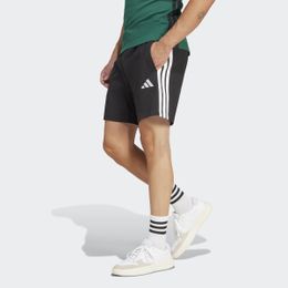 Herren Shorts "ESSENTIALS 3-STREIFEN SINGLE JERSEY 7-INCH", schwarz-wei&szlig;, Gr. S, adidas Sportswear, Obermaterial: 74% Baumwolle, 26% Polyester,