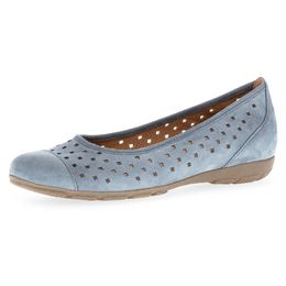 Gabor Damen Ballerina, Gr. 42, blau, Nubukleder, Schuhe, Slipper, Businessschuh, Halbschuh mit Hovercraft Luftkammerlaufsohle