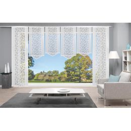 Schiebegardine Home Wohnideen, B:57cm H:245cm, wei&szlig;, Polyester, Wohnzimmer, Gardinen, "JENNA", Schiebevorhang Jacquard Set