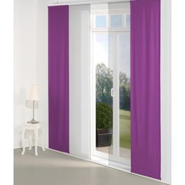 Schiebegardine WIRTH, B:60cm H:225cm, lila, Polyester, Wohnzimmer, Gardinen, "Dim out", inkl. Beschwerungsstange
