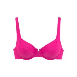 Sunseeker Damen B&uuml;gel-Bikini-Top "Loretta", pink, Gr. 44, Strukturmuster, unifarben, Polyamid, Bikini-Oberteile, mit Strukturmuster