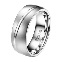 DOOSTI Damen Trauring "Schmuck Geschenk Edelstahl Trauring Ehering Partnerring LIEBE", 52, ohne Zirkonia, Edelstahl, 7mm, silber, Edelstahl,