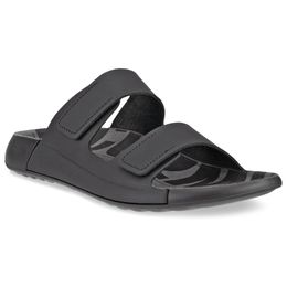 Ecco Damen Pantolette "COZMO W", Gr. 38, schwarz, Leder, Schuhe, Sommerschuh, Schlappen mit zwei Klettverschlussriemen