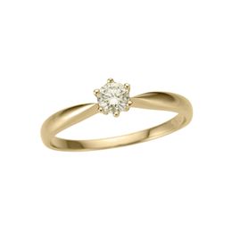 Firetti Damen Solit&auml;rring "Schmuck Geschenk Gold 750 Damenring Verlobungsring Goldring Solit&auml;r", 18, 0,25 P2 = erkennbare Einschl&uuml;sse, Diamanten