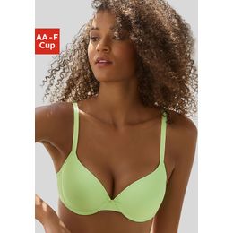 Lascana Damen Schalen-BH "T-Shirt-BH, B&uuml;gel-BH, Ela - perfect basic", Gr. 70, gr&uuml;n, Microtouch, Obermaterial: 82% Polyamid (TACTEL), 18% Elasthan