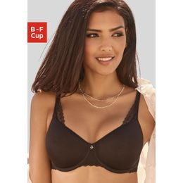 Lascana Damen Minimizer-BH, Gr. 100, schwarz, Microtouch, Obermaterial: 87% Polyamid, 13% Elasthan, BHs, mit Spacer-Schalen und B&uuml;gel, Basic Dessous