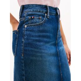 Tommy Hilfiger Damen Jeansrock "DNM NEW DOREEN KNEE SKIRT RW"new doreen, Gr. 46, unifarben, Web, Obermaterial: 100% Baumwolle, R&ouml;cke, mit