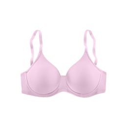 Lascana Damen T-Shirt-BH "perfect basic", Gr. 85, rosa, Microtouch, Obermaterial: 82% Polyamid (TACTEL), 18% Elasthan (LYCRA), Basic, BHs, mit B&uuml;gel,