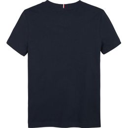 Tommy Hilfiger Jungen T-Shirt "ESSENTIAL COTTON TEE S/S", blau, Gr. 3, unifarben, Single Jersey, Obermaterial: 100% Baumwolle, Shirts, mit